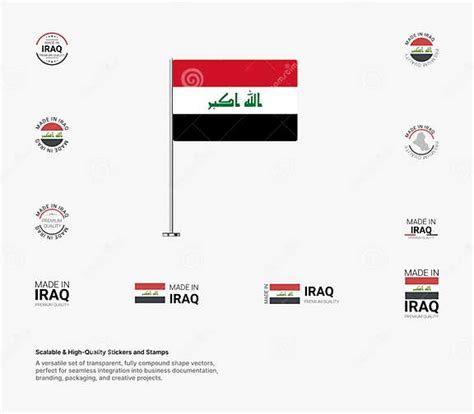 Made In Iraq Stamps Flag Tags Labels Seals Icons Creative Designs