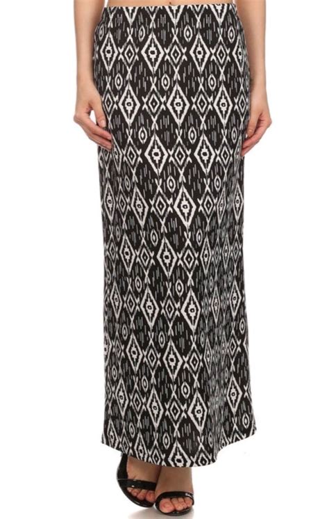 Black And White Print Maxi Skirt