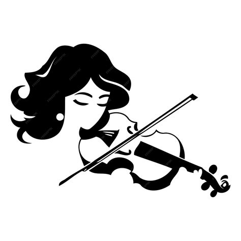Premium Vector Cute Girl Playing The Violin Vector Illustration In