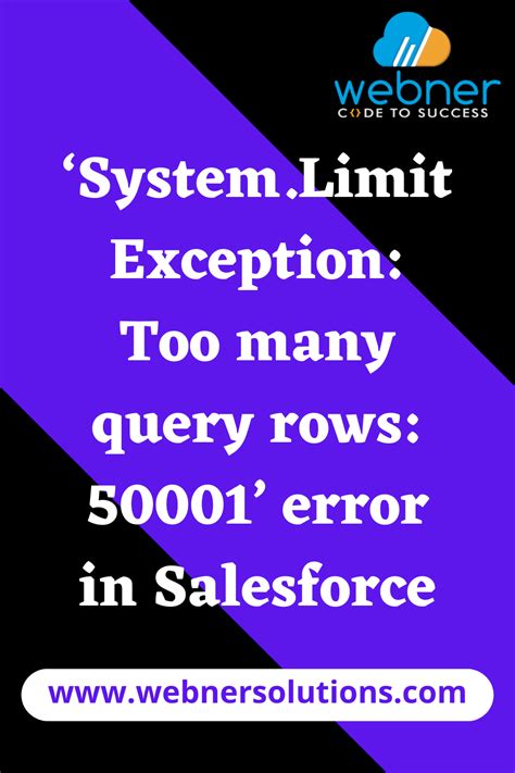 ‘systemlimitexception Too Many Query Rows 50001 Error In Salesforce