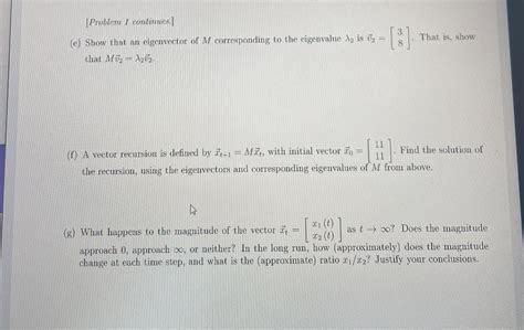 [problem 1 ﻿continues 1 C ﻿show That An Eigenvector