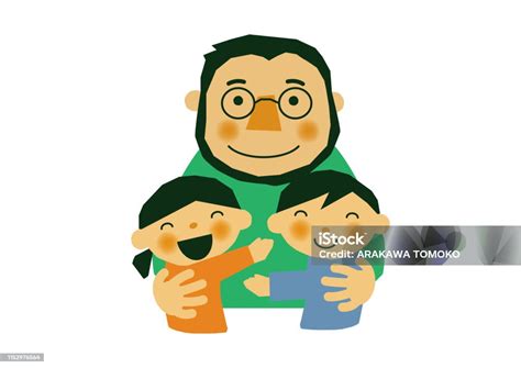 아버지의 날을 위한 그림 클립 아트 아버지와 어린이 배지 3 명에 대한 스톡 벡터 아트 및 기타 이미지 3 명 6월 감사 Istock