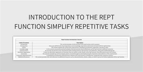 Introduction To The Rept Function Simplify Repetitive Tasks Excel Template Free Download Pikbest