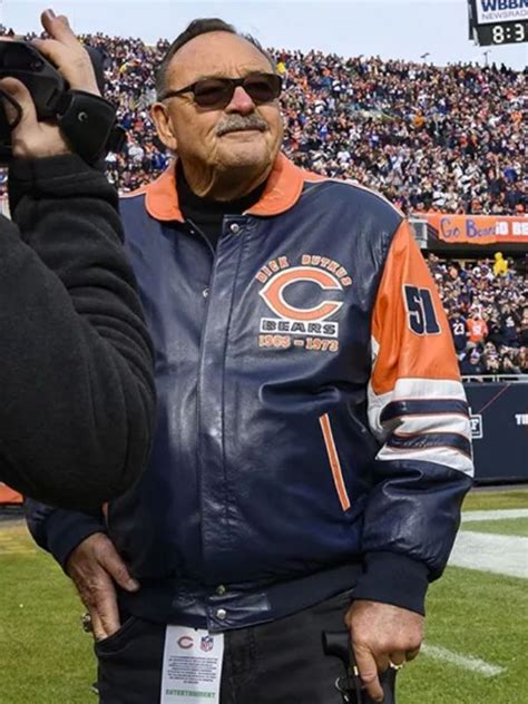 Chicago Bears Dick Butkus Leather Jacket Genuine Leather Jackets