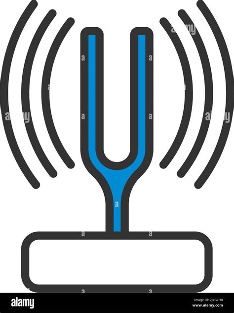 Tuning Fork Icon Editable Bold Outline With Color Fill Design Vector