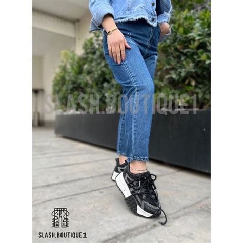 خرید و قیمت شلوار مام فیت لی آبی دارای رنگ بندی و سایزبندی باکیفیتی