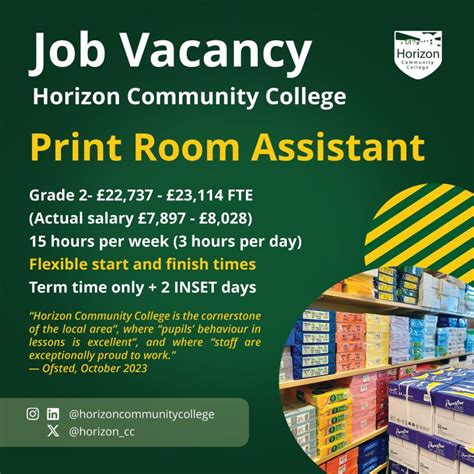 Horizon Community College On Linkedin Were Hiring Print Room