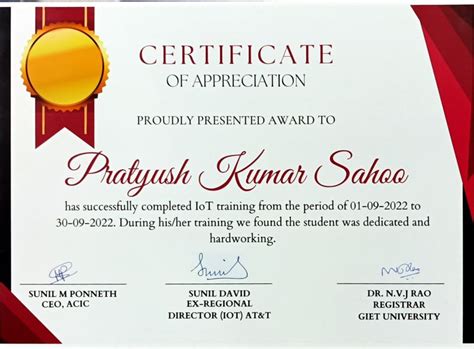 pratyush kumar sahoo on linkedin training share project university