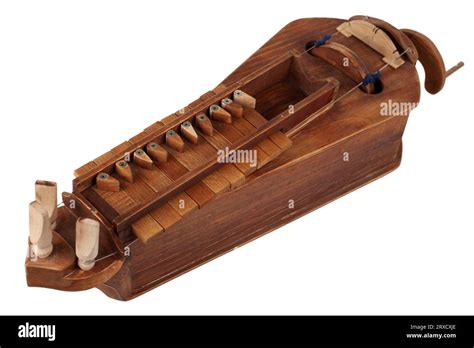The Hurdy Gurdy Stringed Musical Instrument Isolated On White