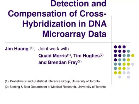 Ppt Detection And Compensation Of Cross Hybridization In Dna