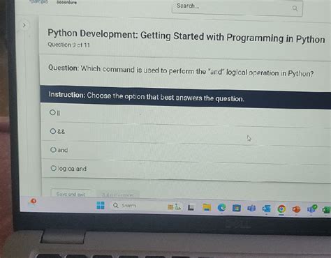 python development getting started with programming in python question 9 of 11 question which