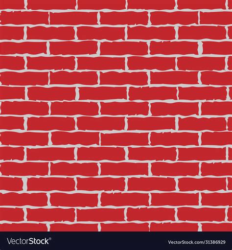 Cartoon Red Brick Wall Texture Or Background Vector Image
