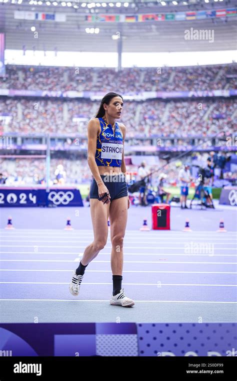 Daniela Stanciu Participating In The High Jump At The Paris 2024