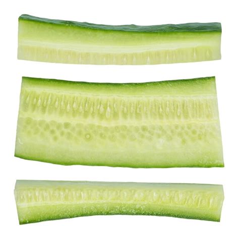 Premium Photo Green Cucumber Slices On A White Isolated Background