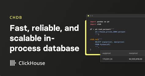 Chdb A Fast Reliable And Scalable In Process Database