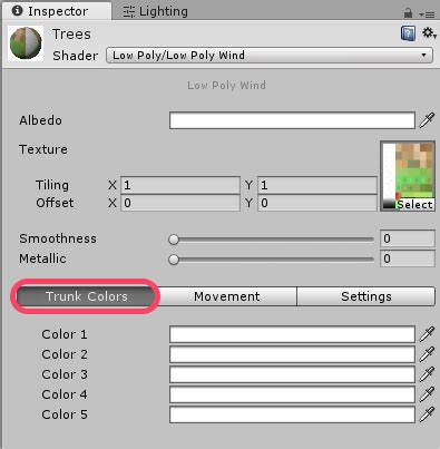 Unity Wind Shader For Low Poly Trees Pack