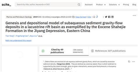 [citation Report] Genesis And Depositional Model Of Subaqueous Sediment