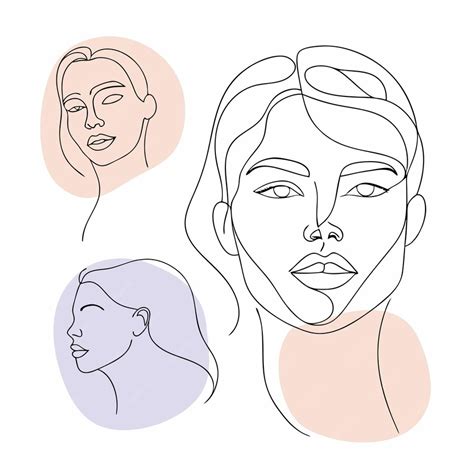 Premium Vector Continuous One Line Art Drawing Beauty Woman Face