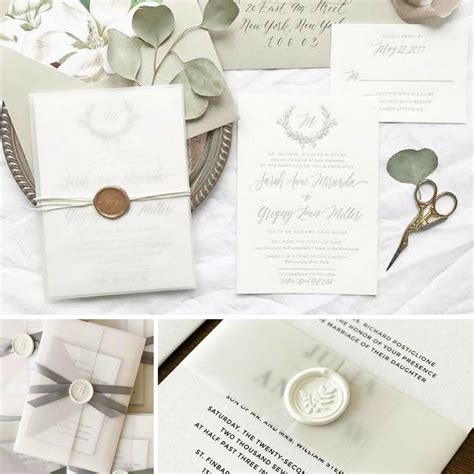Wedding Pocket Folder Invitations With Ribbon And Wax Seal Wax Seal