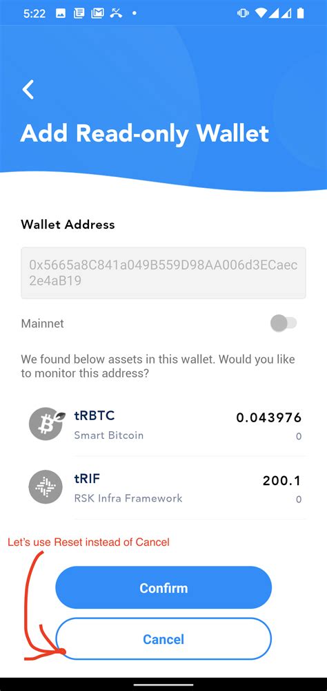 Readonly Wallet Manual Testing Issues Issue Rsksmart Rwallet Github