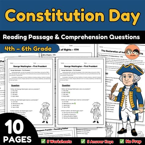 Constitution Day Reading Passages And Comprehension Questions Us History