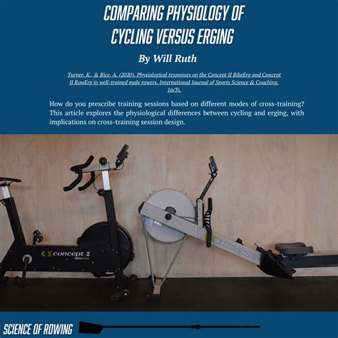 Comparing Physiology Of Cycling Versus Erging Science Of Rowing