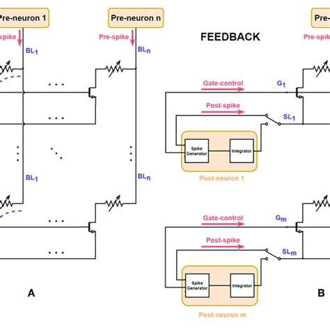 Schematic For FORWARD FEEDBACK Modes On 1T1R RRAM Array Each