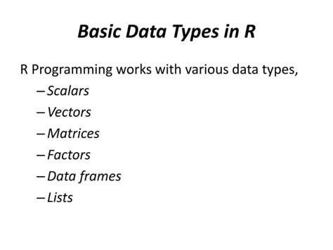 R Data Types Ppt