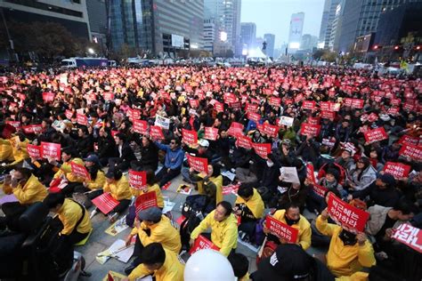 Fourth Week Of Mass Protests In Seoul Seek President Park Geun Hyes