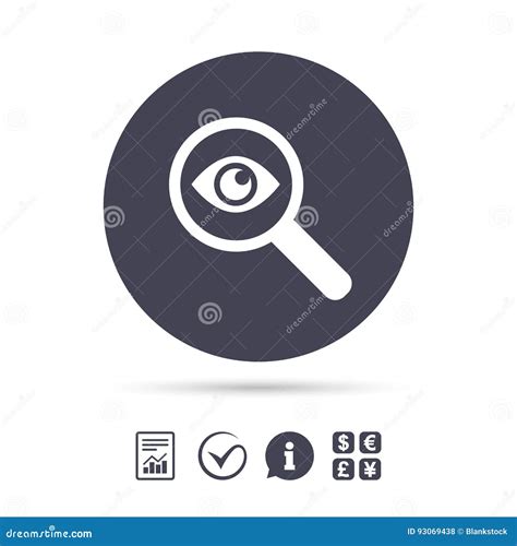 Investigate Icon Magnifying Glass With Eye Stock Vector