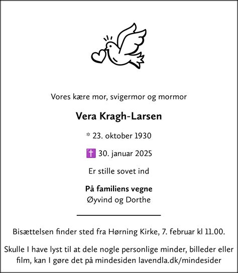 Til Minde Om Vera Kragh Larsen Lavendla