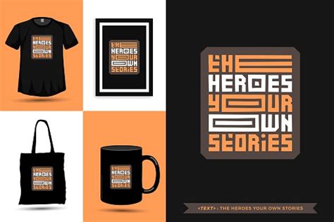 트렌디 한 타이포그래피 인용 동기 부여 티셔츠 영웅 인쇄에 대한 자신의 이야기 수직 디자인 템플릿 포스터 머그컵 토트 백 의류