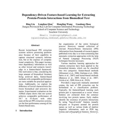 Dependency Driven Feature Based Learning For Extracting Protein Protein