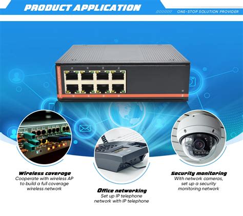 Din Rail Industrial Ethernet Transceiver 8 10100m Rj45 Electrical