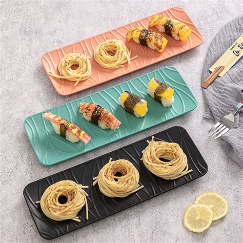 Nsxcdh Rectangular Plastic Sushi And Cake Serving Trays Elegant Party