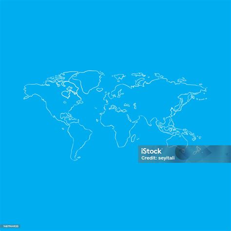 World Map向量圖形及更多世界地圖圖片 世界地圖 創作性 半調色 Istock