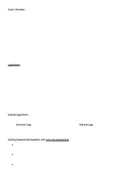 Math Analysis Unit Notes Homework Review W Answers Exp And Log Functions