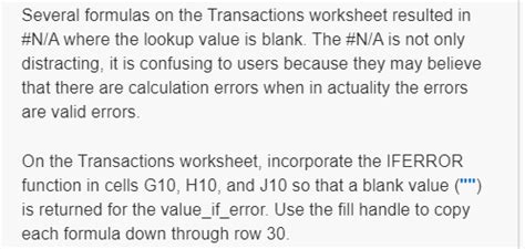 Solved Several Formulas On The Transactions Worksheet Chegg
