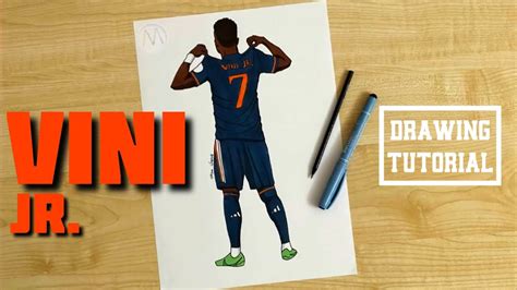 How To Draw Vini Jr Easy Real Madrid Football Player Drawing Tutorial