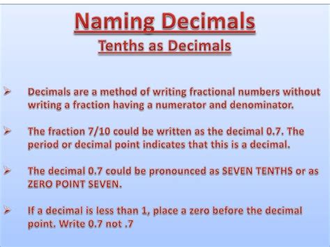 decimal powerpoint presentation