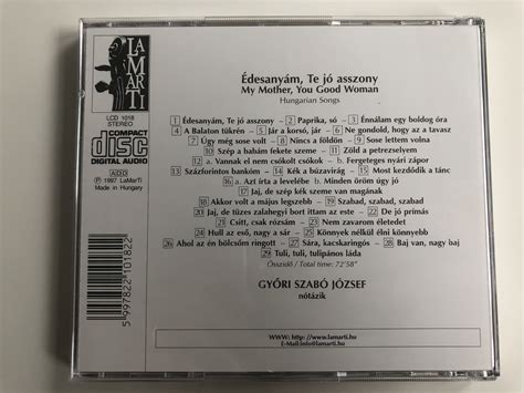 Édesanyám Te Jó Asszony Hungarian Songs Győri Szabó József Notazik De Jó Prímás Hull