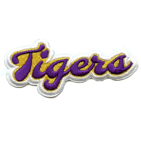 Tigers Cursive Script Patch Sports Football Fan Embroidered Iron On Patch Collection