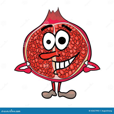 Pomegranate Fruit Cartoon Character Stock Illustration Illustration