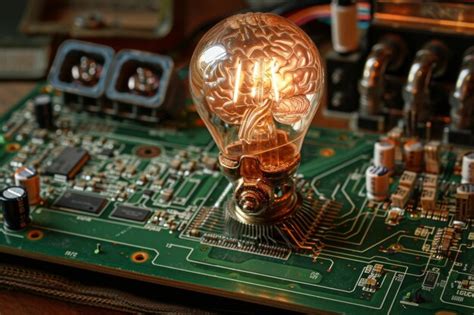 Premium Photo Lightbulb On A Circuit Board Representing Modern Technology And Innovative Design