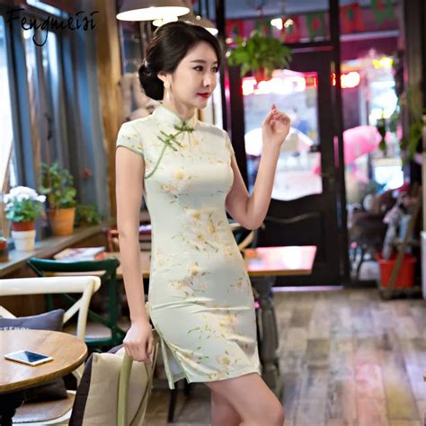 Fengmeisi Cheongsam Short Qipao Chinese Traditional Evening Wedding