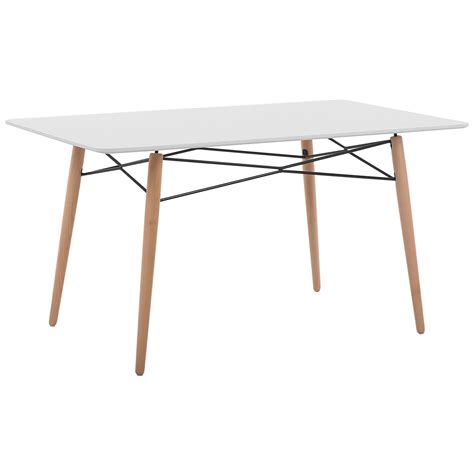 Rectangle Mdf Dining Table With Wood Feet