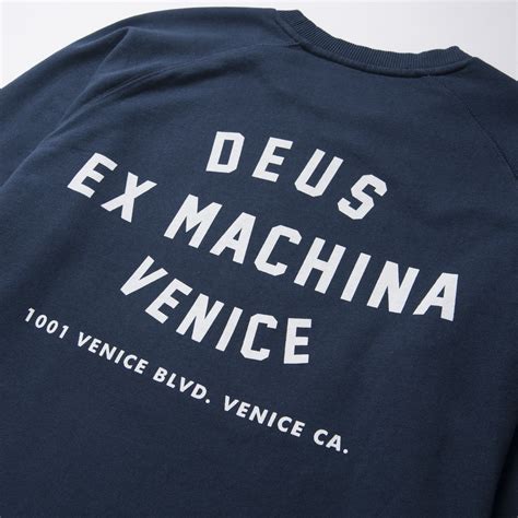 Deus Ex Machina Venice Address Crew Neck Sweatshirt Navy Consortium