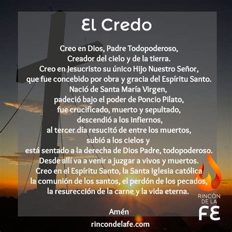 El credo El credo oración El credo corto Credo Católico