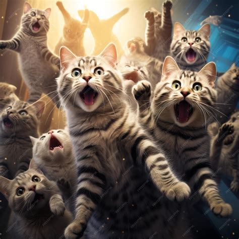 Premium Ai Image Feline Frenzy