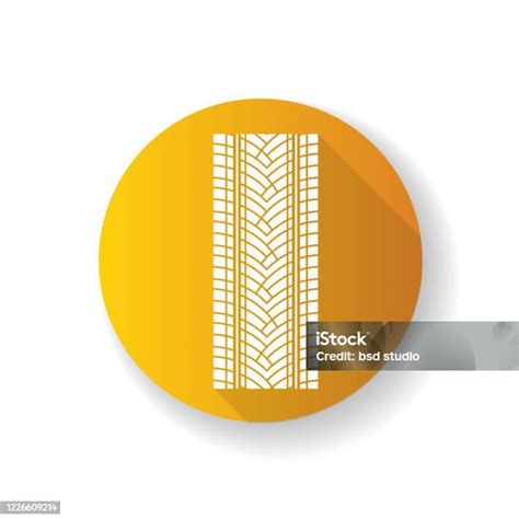 트랙 트레드 노란색 평면 디자인 긴 그림자 문말 아이콘 상세한 자동차 오토바이 거리 타이어 마크 자동차 여름 휠 프린트 차량 타이어 트레일 실루엣 Rgb 컬러 일러스트 0